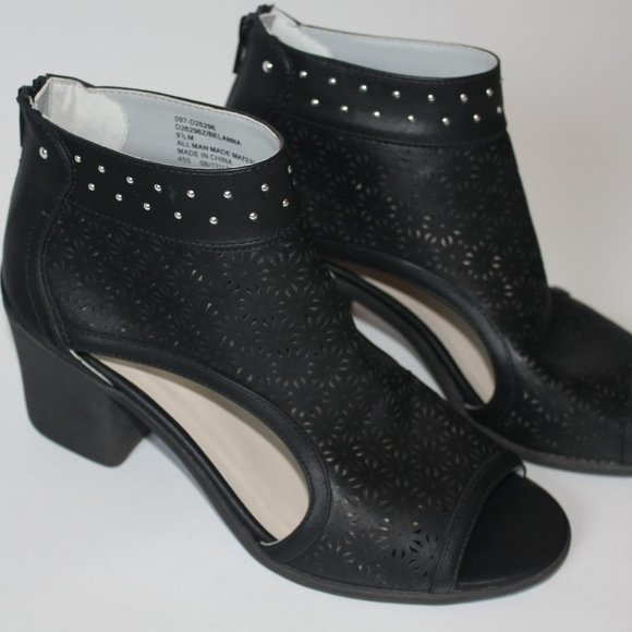 Seven Dials | Shoes | Seven Dials Black Floral Cutout Studded Belanna ...